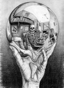 Hand Holding Reflective Sphere