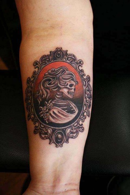 20 skull cameo tattoo designs - Skullspiration